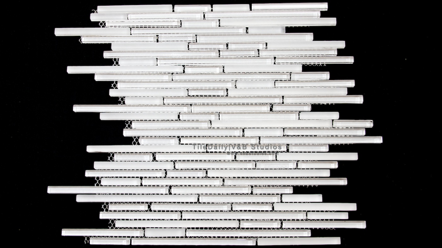 White Random Brick Glass Mosaic – tiledaily