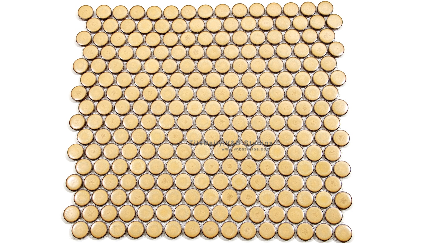 Vintage Yellow Penny Round Porcelain Mosaic – tiledaily