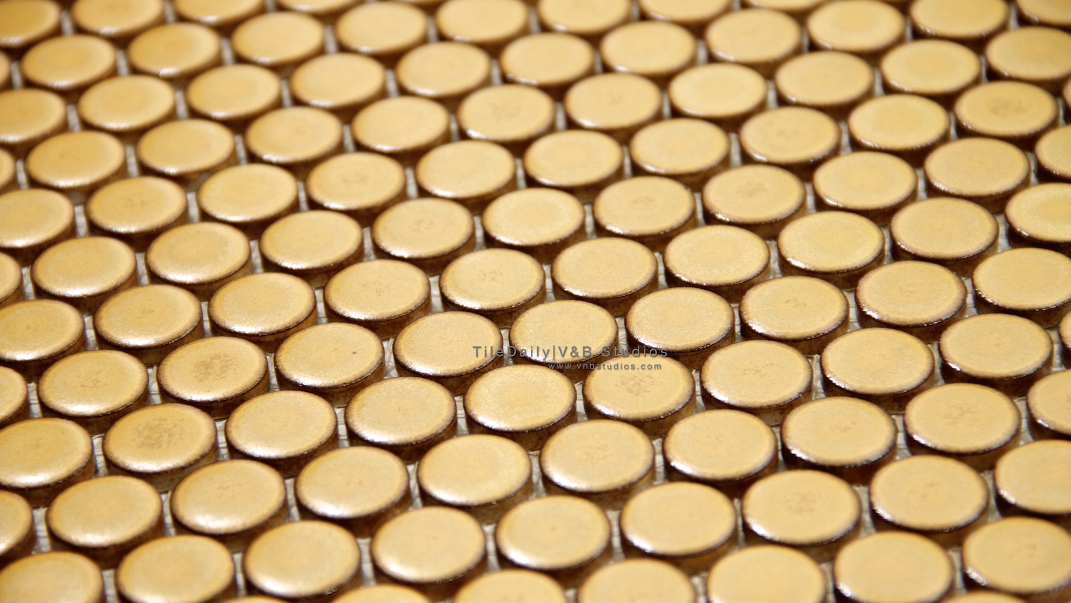 Vintage Yellow Penny Round Porcelain Mosaic – tiledaily