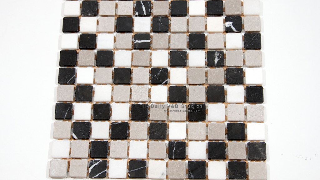 Tumbled Marble Mosaic, Mixed Grey – tiledaily