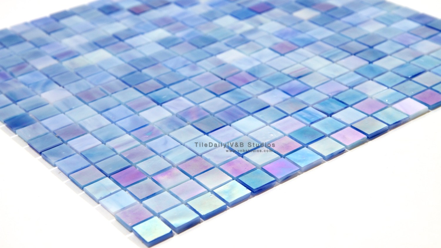 Iridescent Blue Opaque Glass Mosaic [Sale] – tiledaily