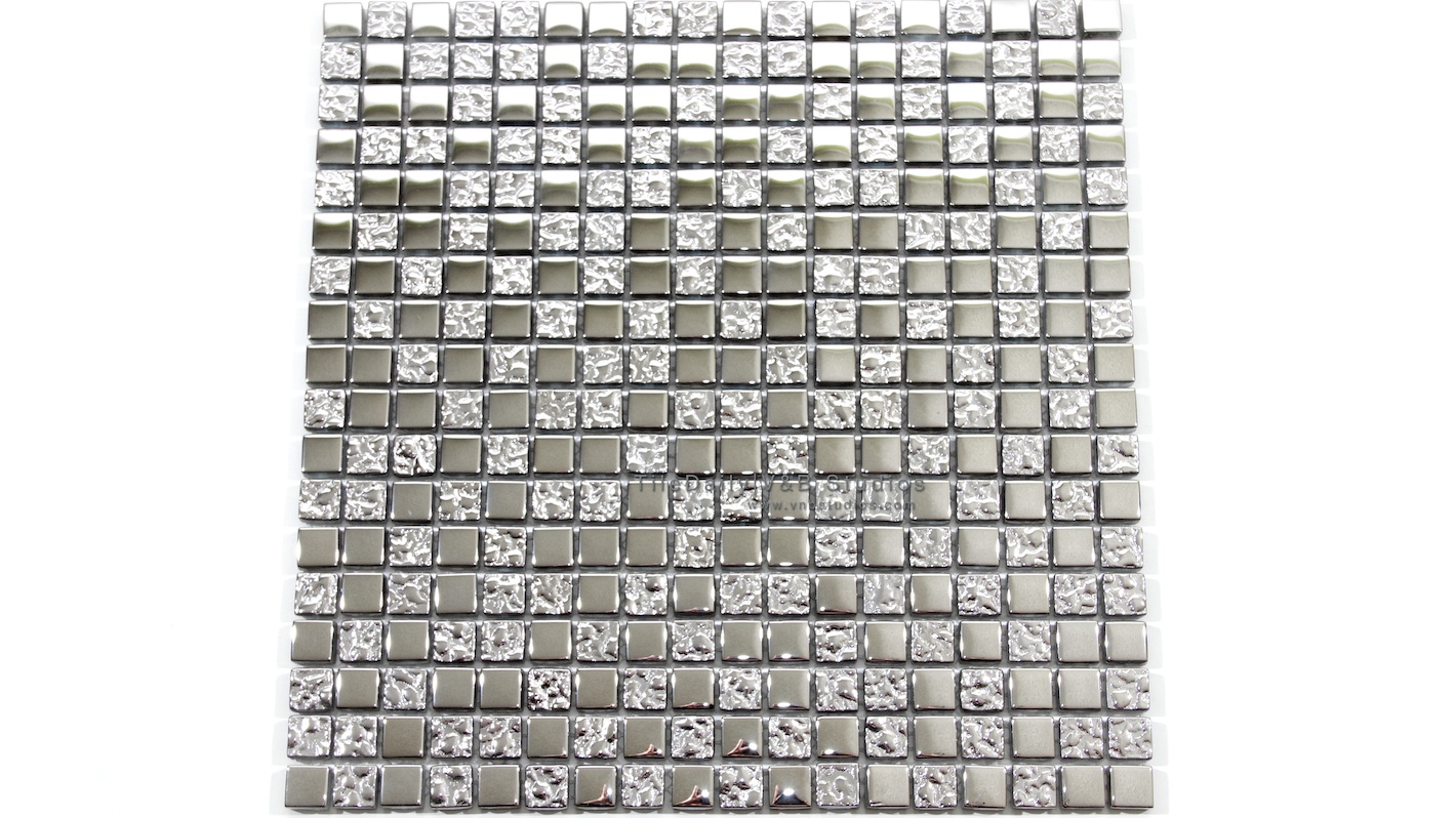 Small Square Silver Glass Mosaic – tiledaily