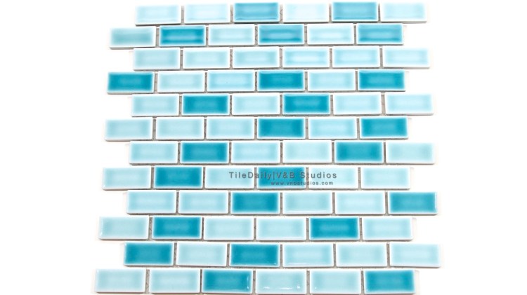 Brick Porcelain Mosaic, Mix Blue – tiledaily