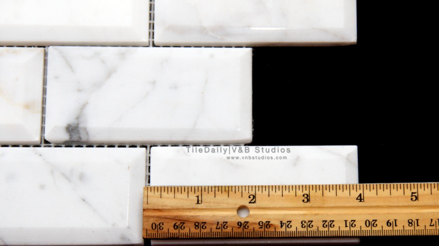 Beveled Marble Brick Mosaic, 2 Colors – tiledaily