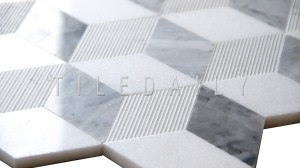 Cube Illusion Marble Mosaic – tiledaily