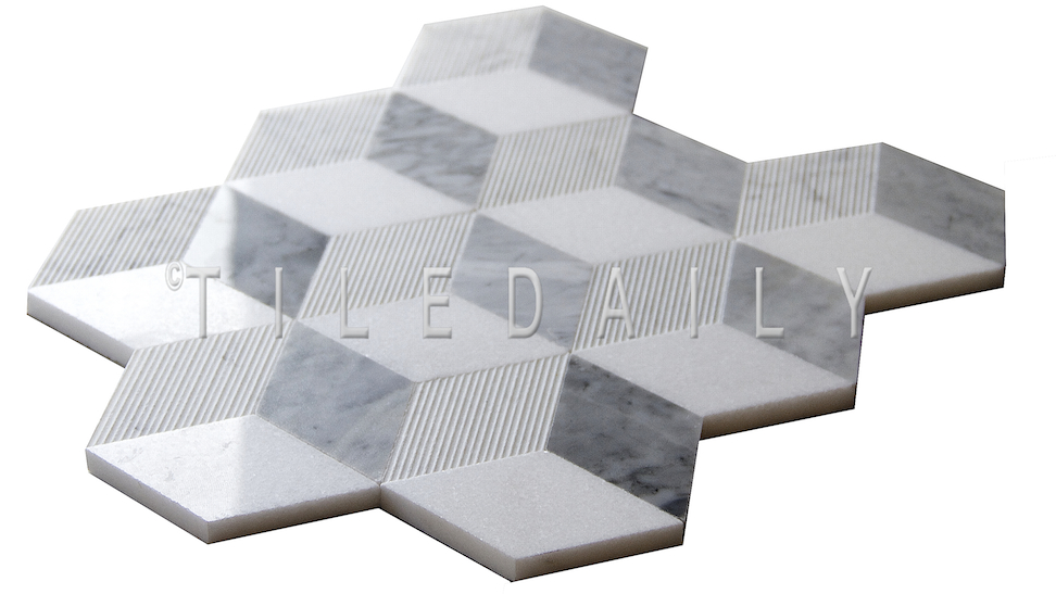 Cube Illusion Marble Mosaic – tiledaily